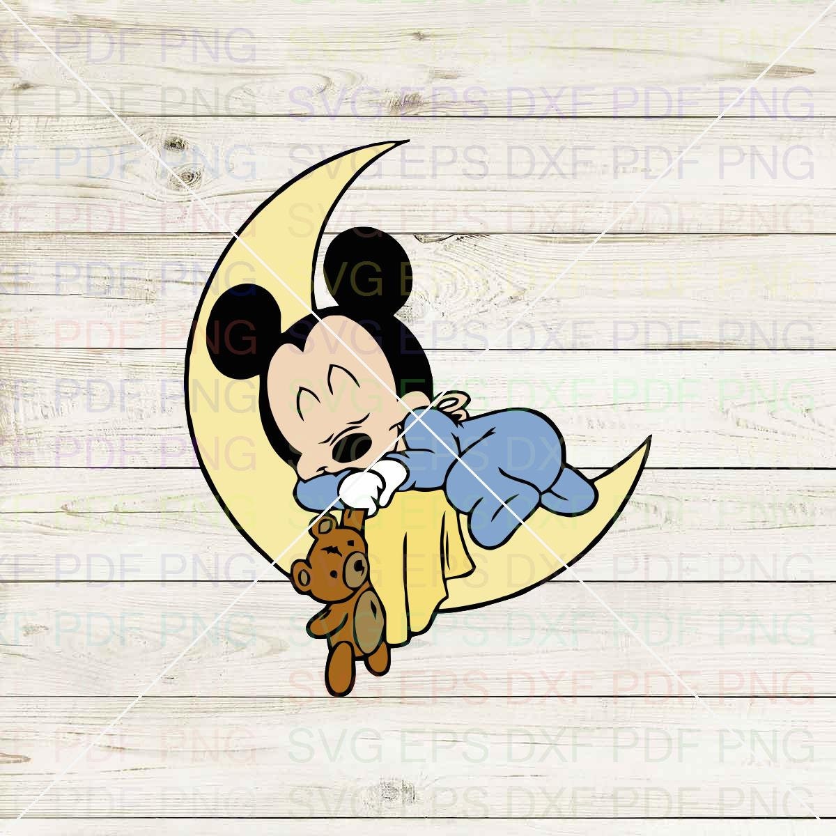 Baby Sleep Mickey Mouse 010 Svg Dxf Eps Pdf Png Cricut | Etsy