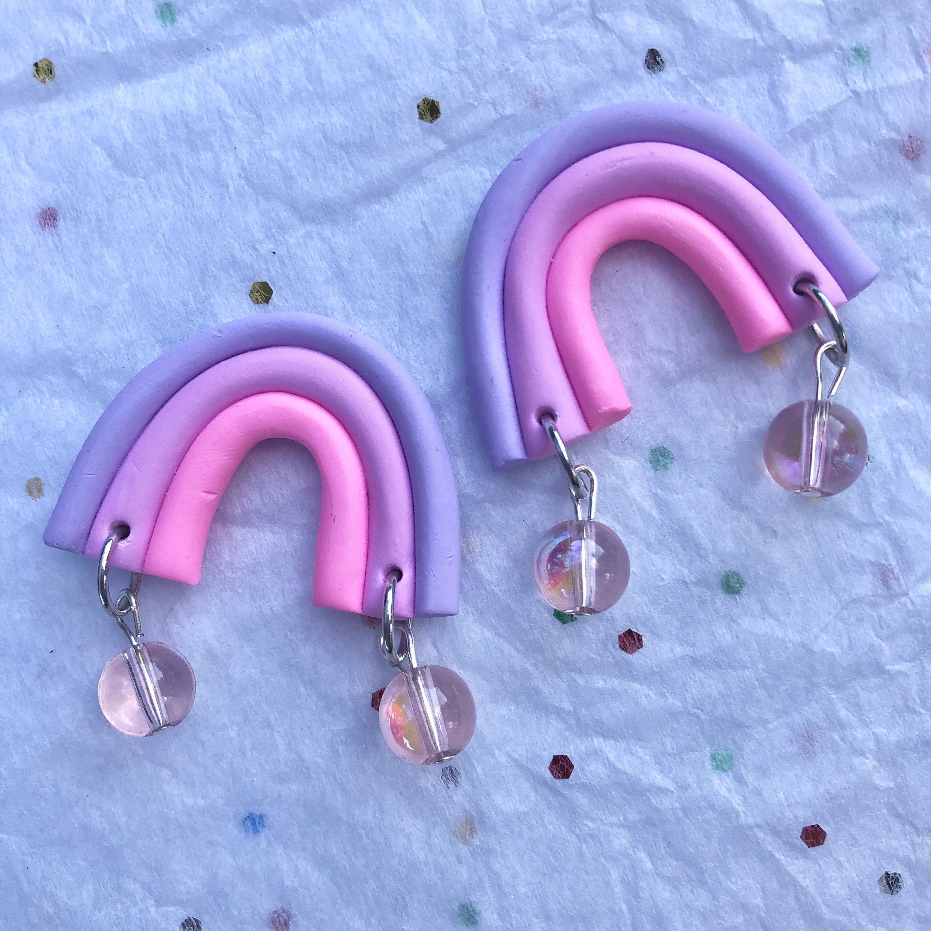 Pastel Rainbows Rainbow Earrings Pastel Earrings Spring Etsy
