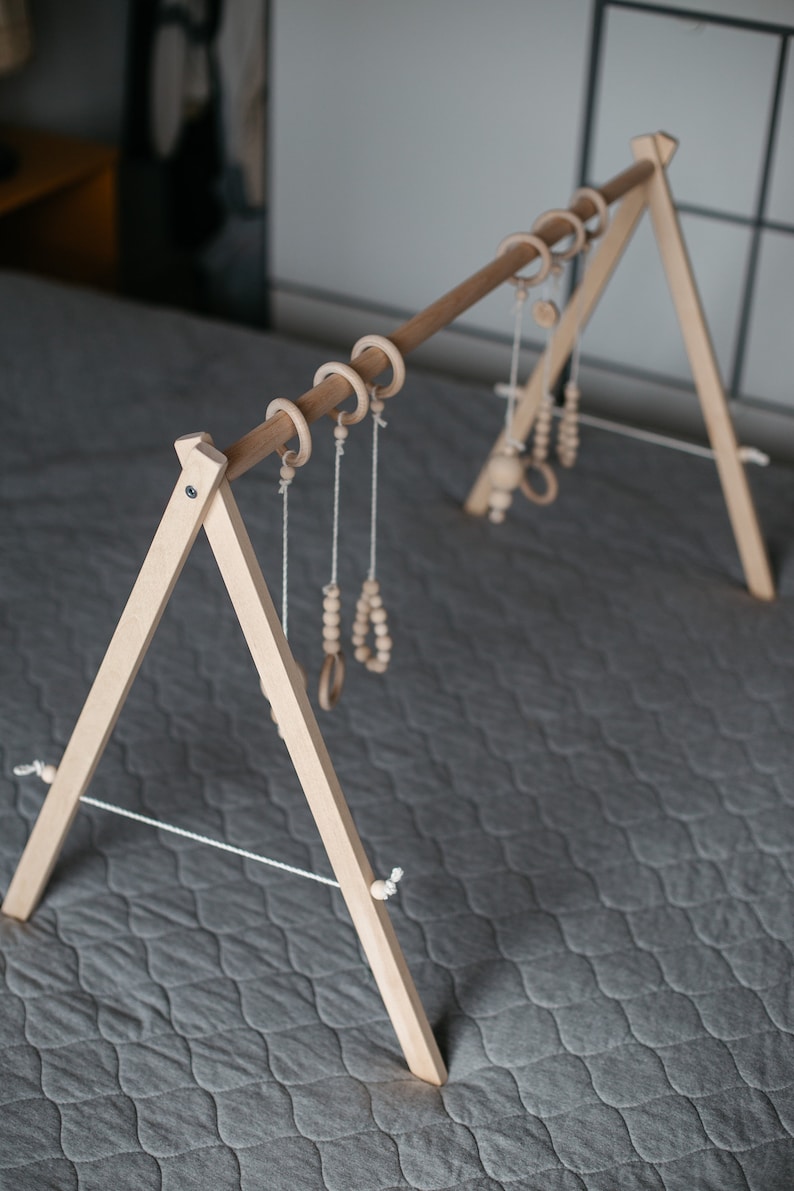 Solid Wood Baby Gym for Twins, Baltic Birch, Handmade - Etsy