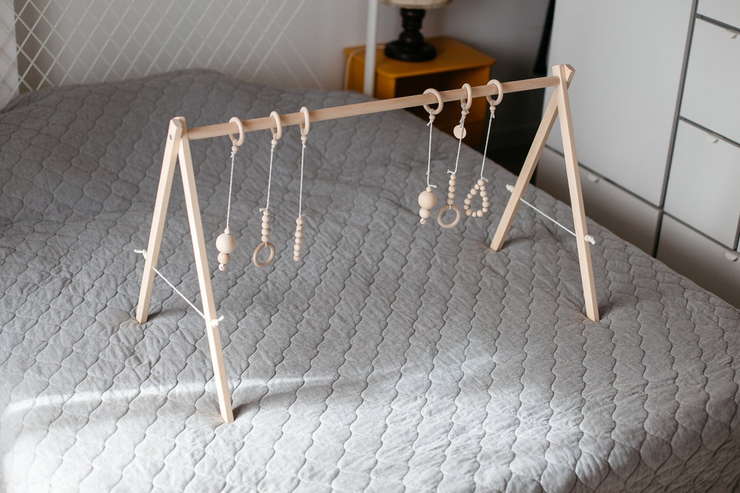 Solid Wood Baby Gym for Twins, Baltic Birch, Handmade - Etsy