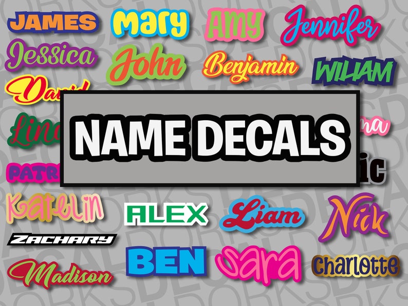 Name Decal, Name Sticker, Customized Vinyl Decals - Etsy