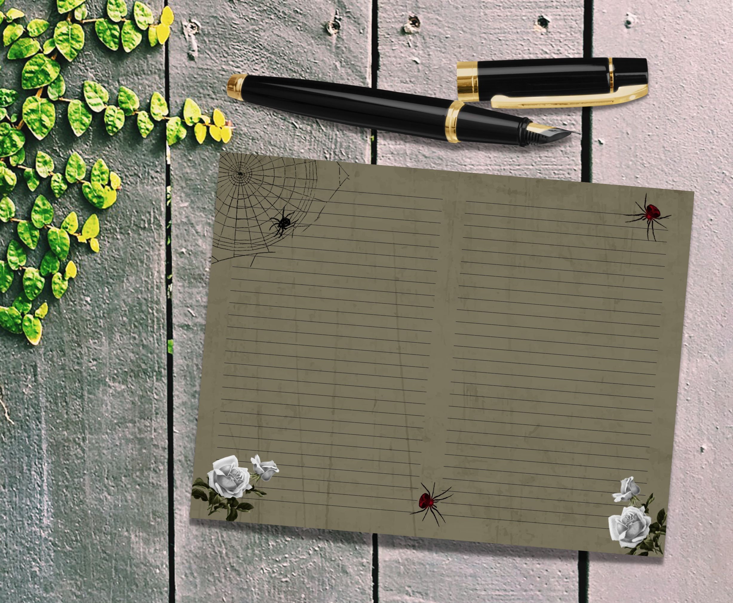 Gothic Writing Paper, Grunge Writing Paper, Dark Academia, Ephemera ...