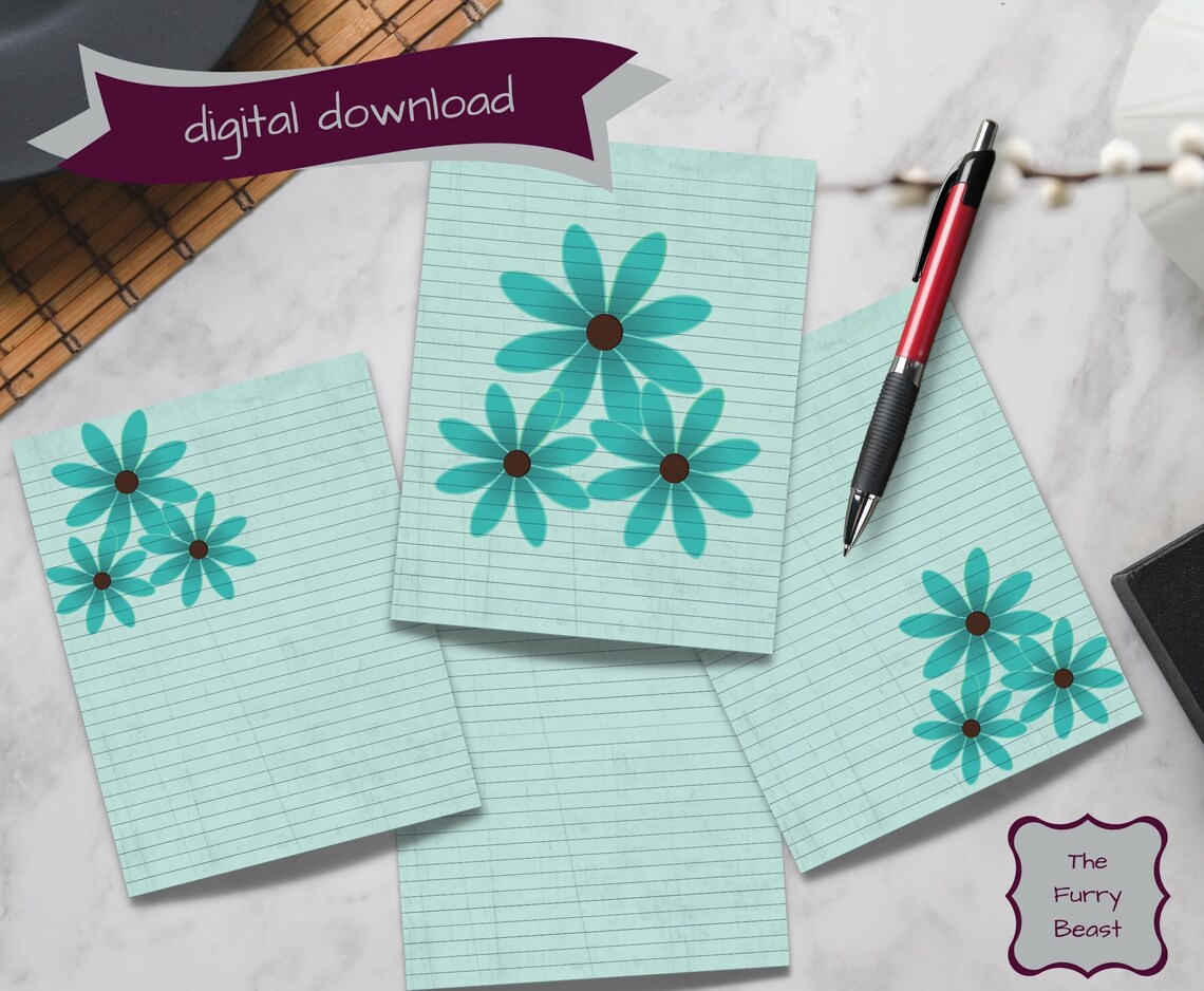 16 Printable Stationery Pages, Decorative Paper, Letter Writing Paper ...