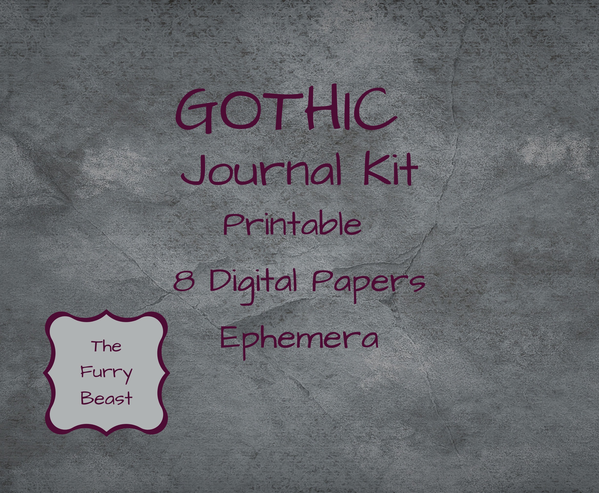 Printable Gothic Journal Kit, Grimoire Magic, Junk Journaling, Grunge ...