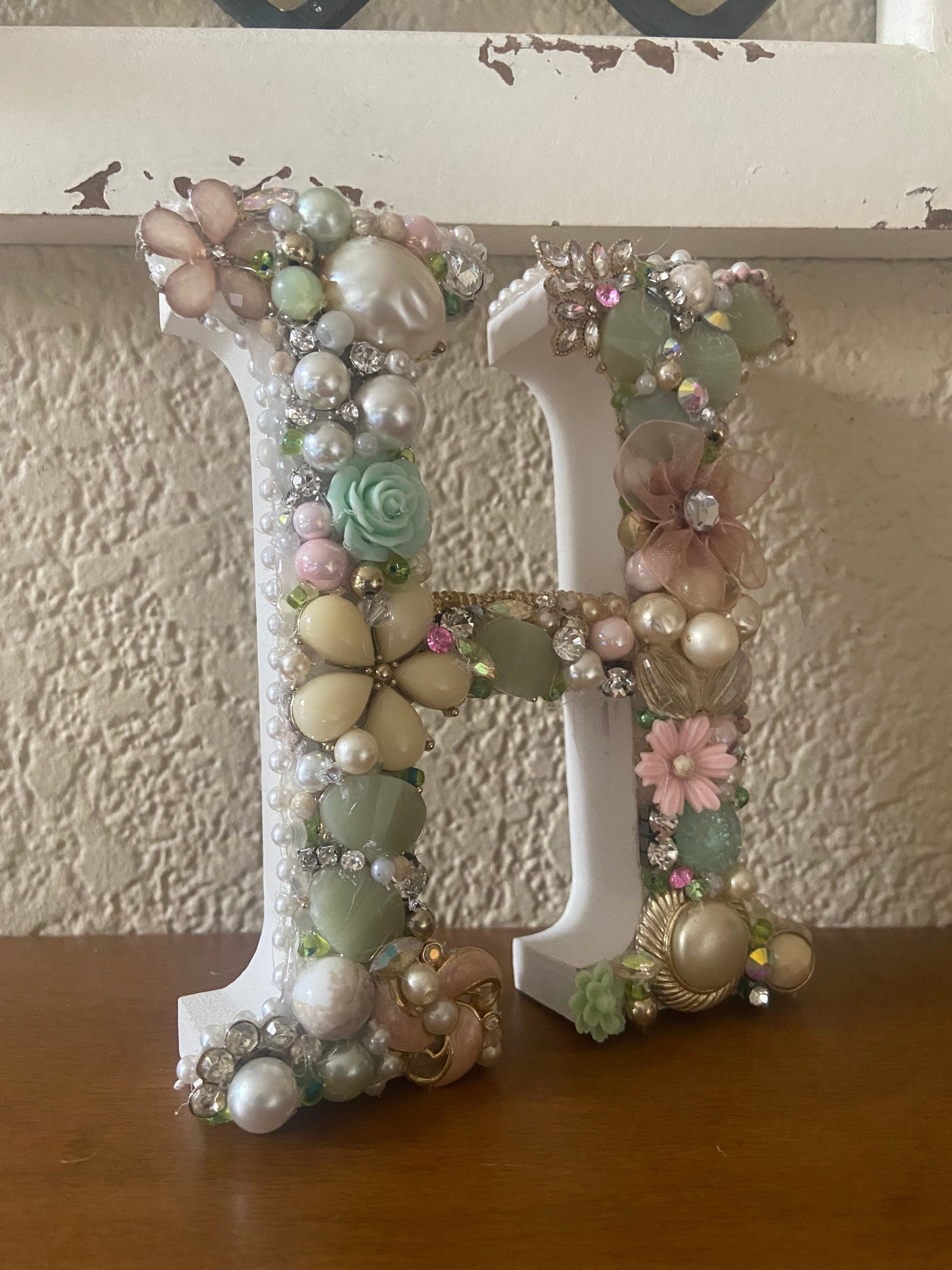 Jeweled Letter H - Etsy
