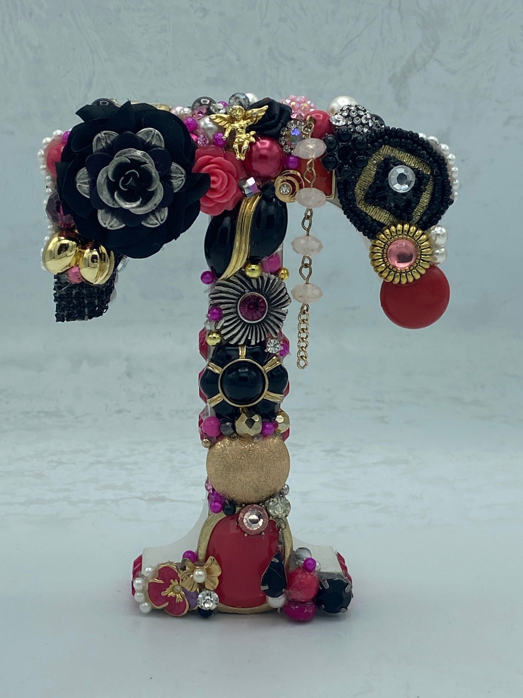 Jeweled Letter T - Etsy