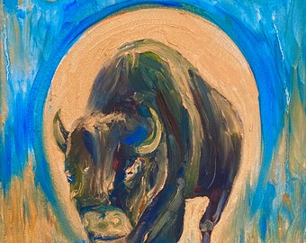 American Bison Oil Painting - Etsy