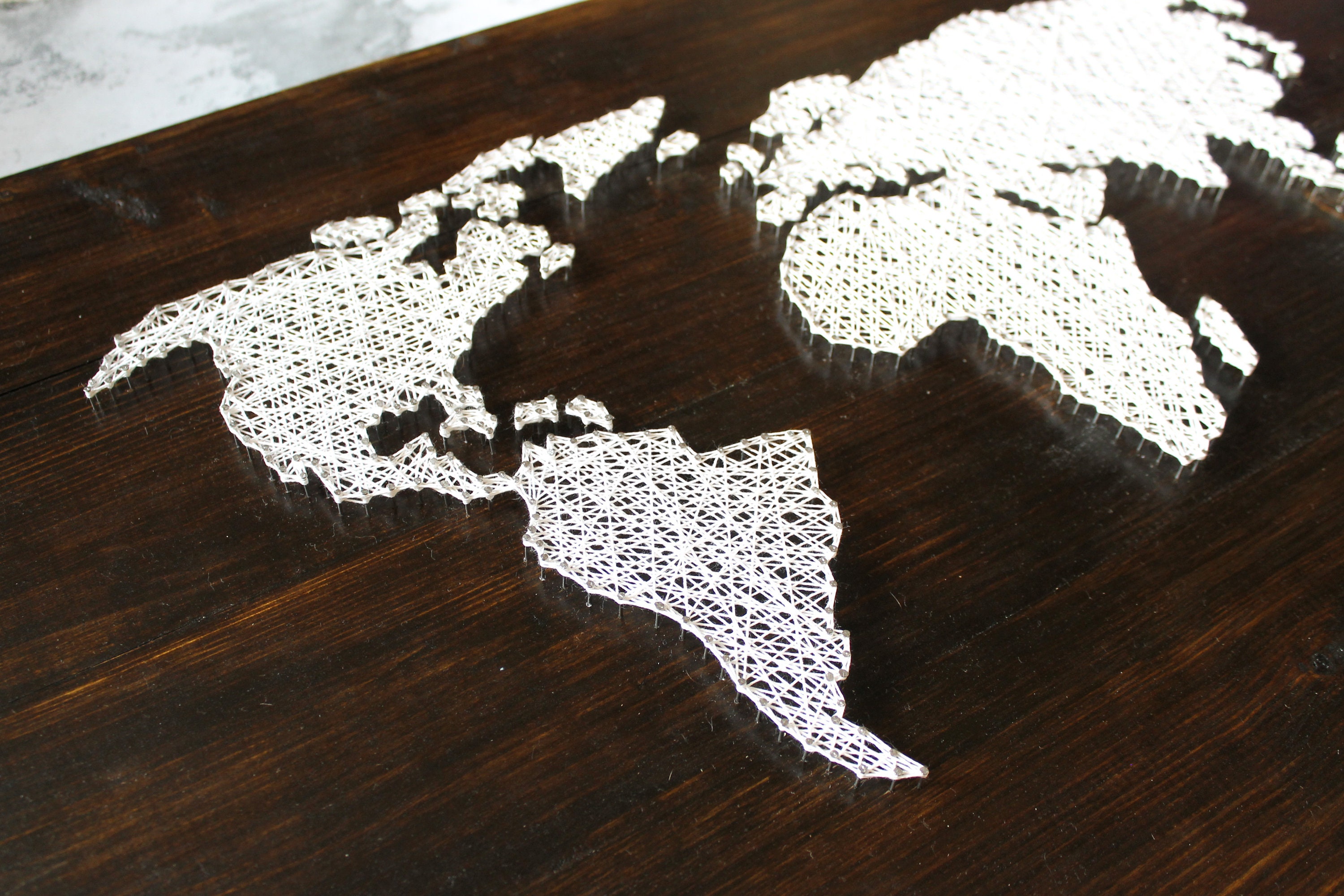 String art Map of the World Picture String art | Etsy
