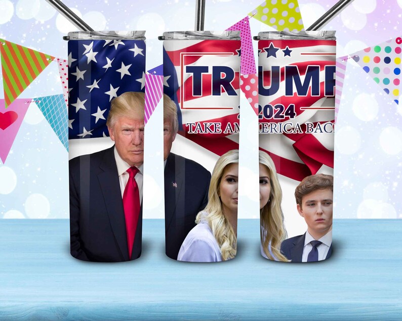 Retro Donald Trump 20oz Skinny Tumbler Wrap Sublimation Design, Donald ...
