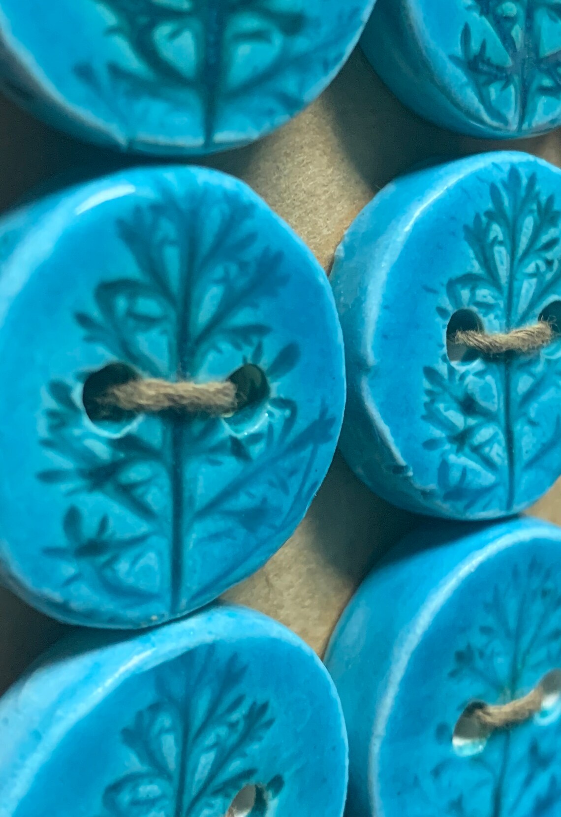 Ceramic Buttons With Plant Impression (set of 6) - Etsy