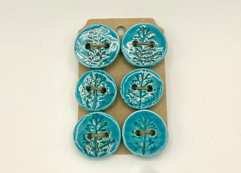 Ceramic Buttons With Plant Impression (set of 6) - Etsy
