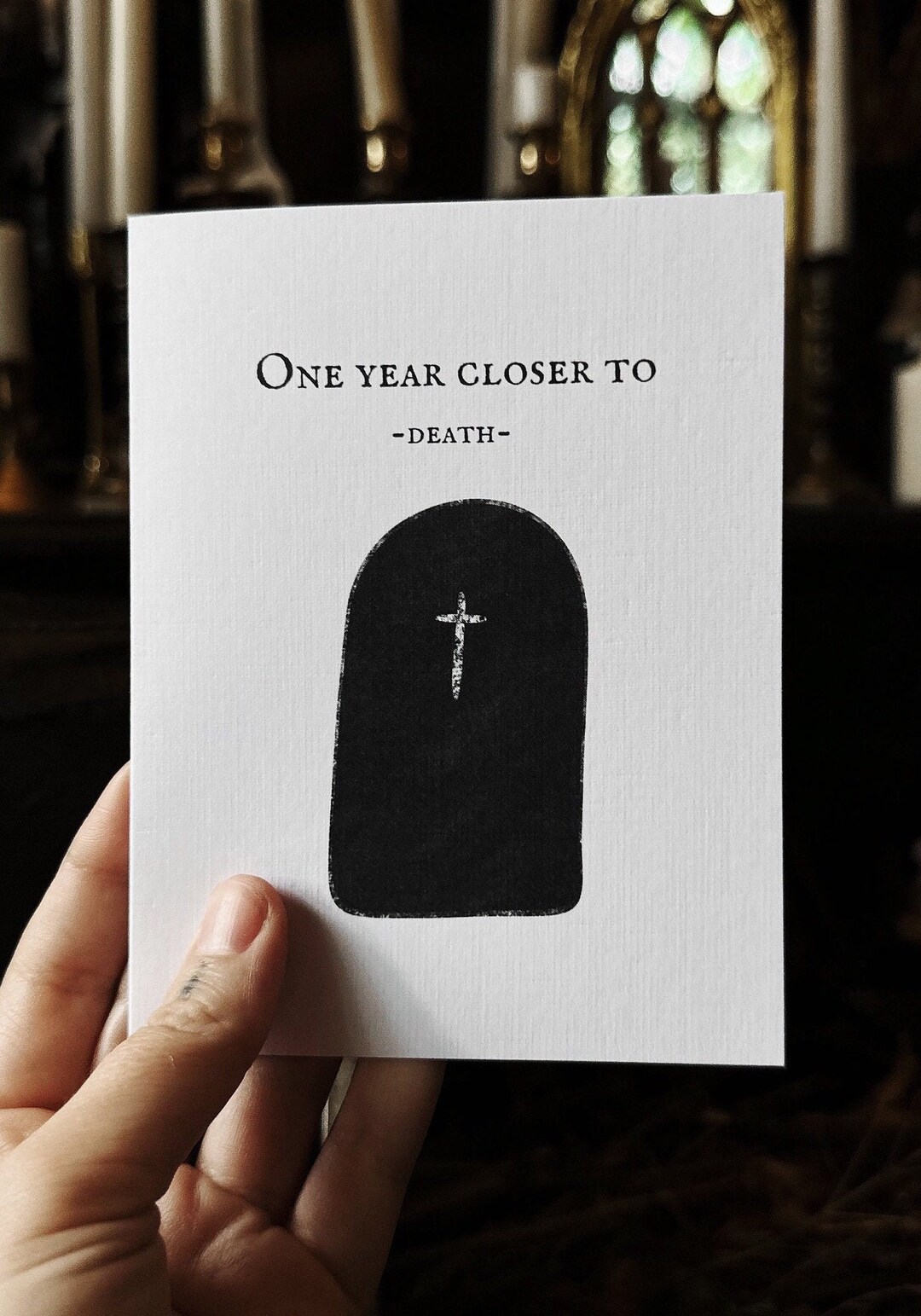 Gothic Birthday Card, One Year Closer to Death | Funny Birthday | Dark ...