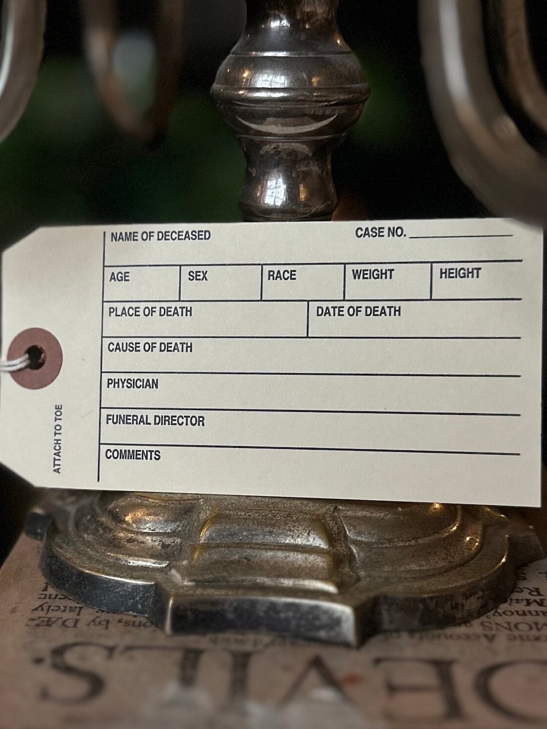 Mortuary Toe Tag - Etsy