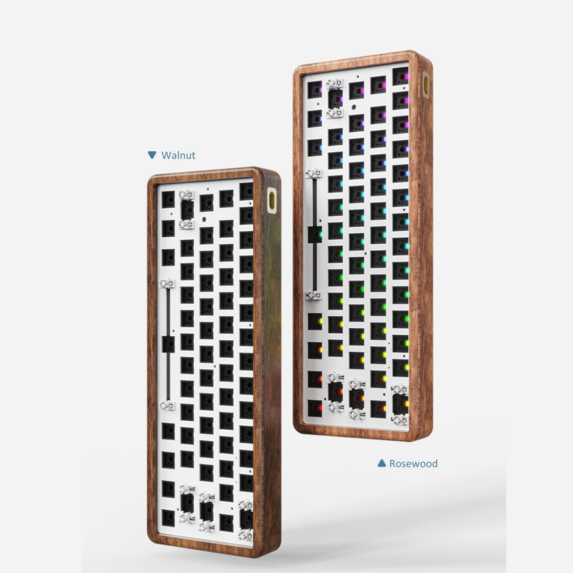 Soild Wood Wired Mechanical Keyboard Kit Walnut Rosewood Noise - Etsy