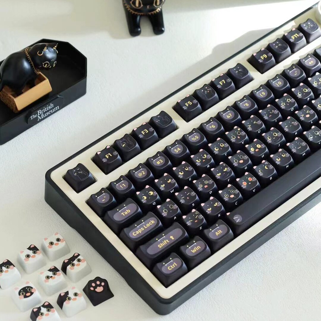 Soul Cat 143pcs Black & Milky Dye Sublimation PBT Full Size MAO Profile ...