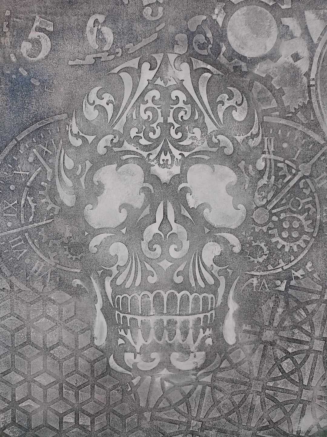 Scull Picture With a Frame Gothic Skull Wall Panel Skull Wall Art Dark ...