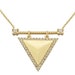 14K Gold Triangle Necklace/ Triangle Geometric Cutout Pendant/ Triangle ...