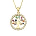 14K Real Gold Family Tree Necklace-gemstone Generational Tree Necklace ...