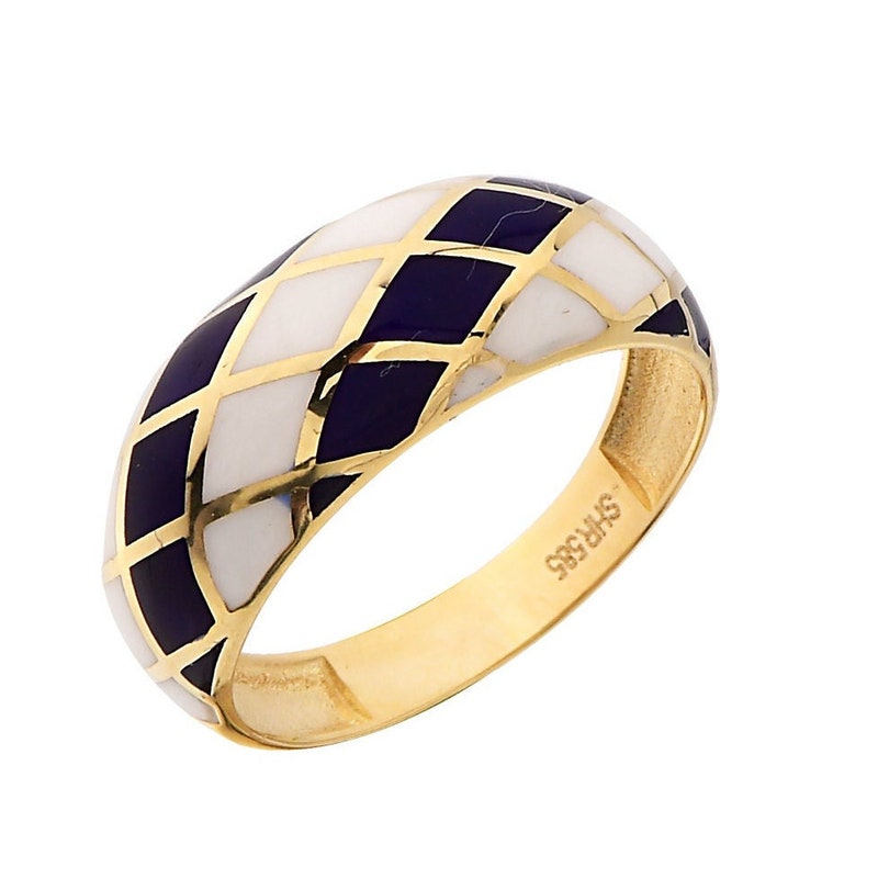 Checkerboard Ring - Etsy