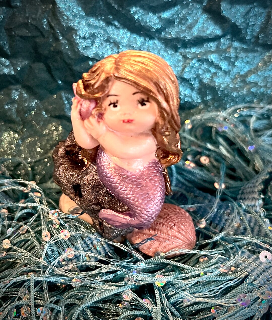 Adorable Hand Painted Mermaid Listening to the Ocean in a Seashell. - Etsy