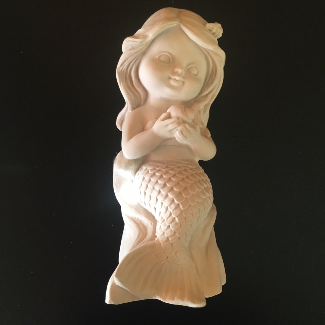 Adorable Unpainted Mermaids, Unpainted Ceramic Mermaid, Ready to Paint ...