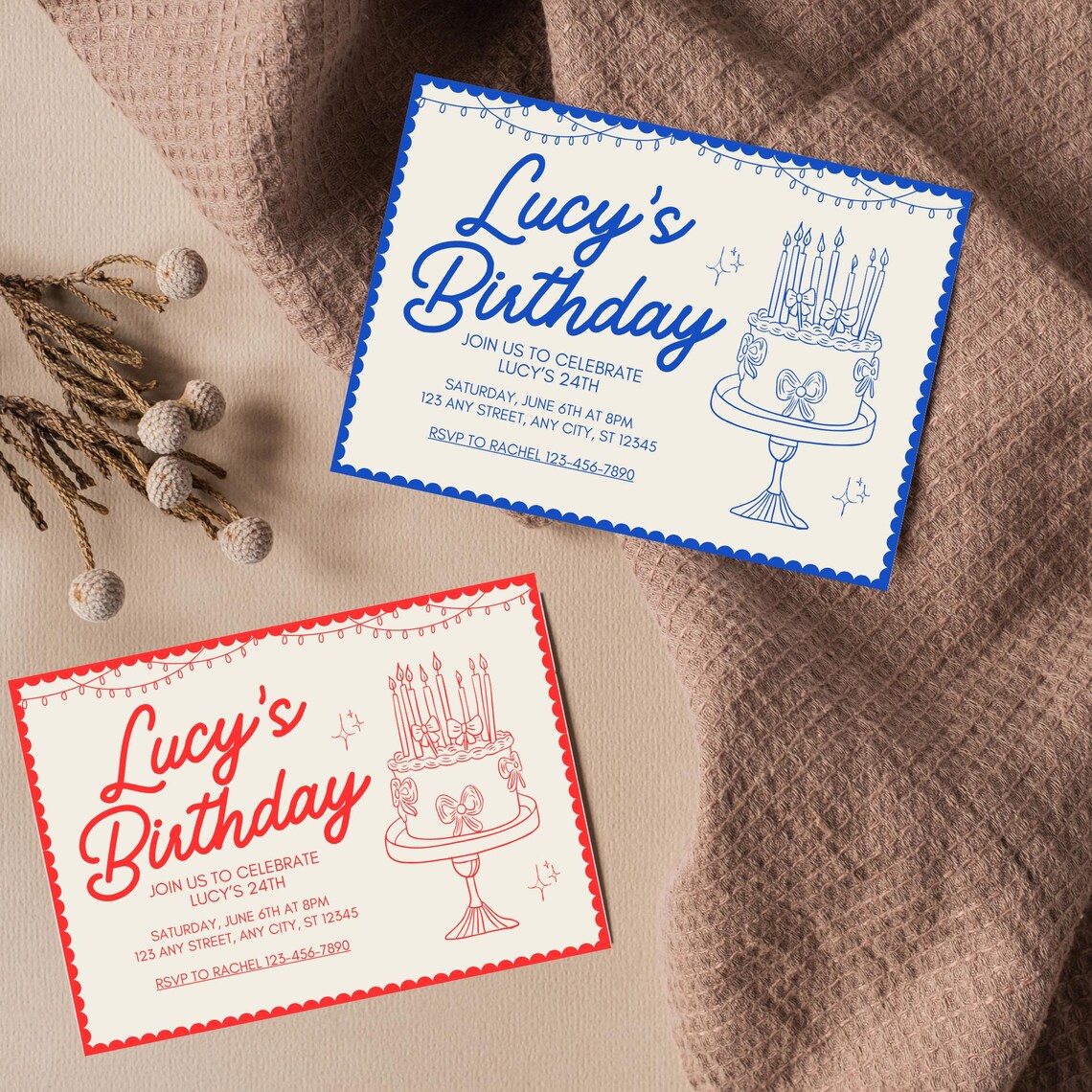 Vintage Birthday Invitation, Retro Birthday Invitation, Birthday ...