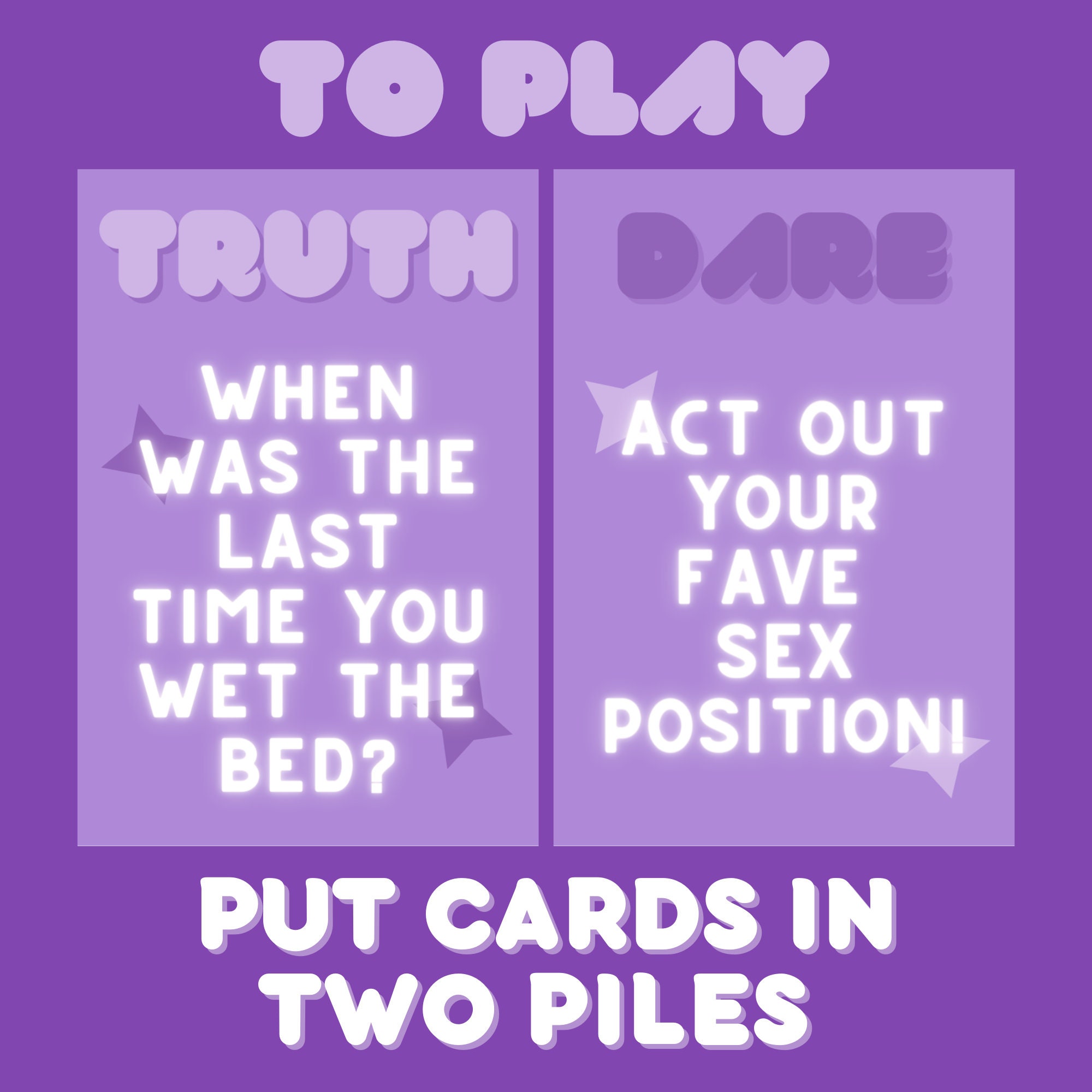 TRUTH OR DARE | Card Game | Digital Download, Printable | 20 Cards! - Etsy