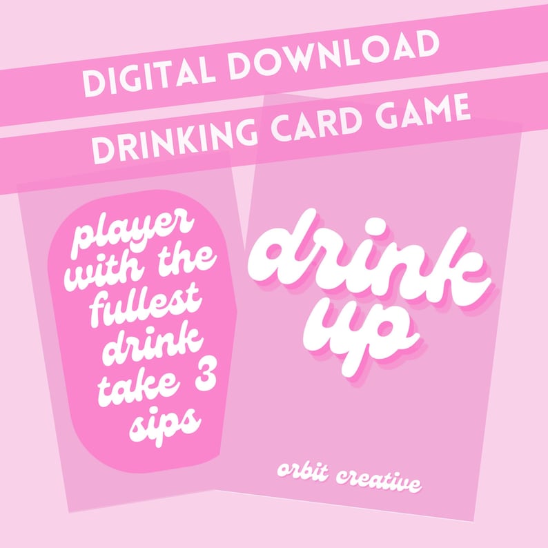 DRINK UP! Drinking Game | Digital Download With 30 Cards, Printable - Etsy