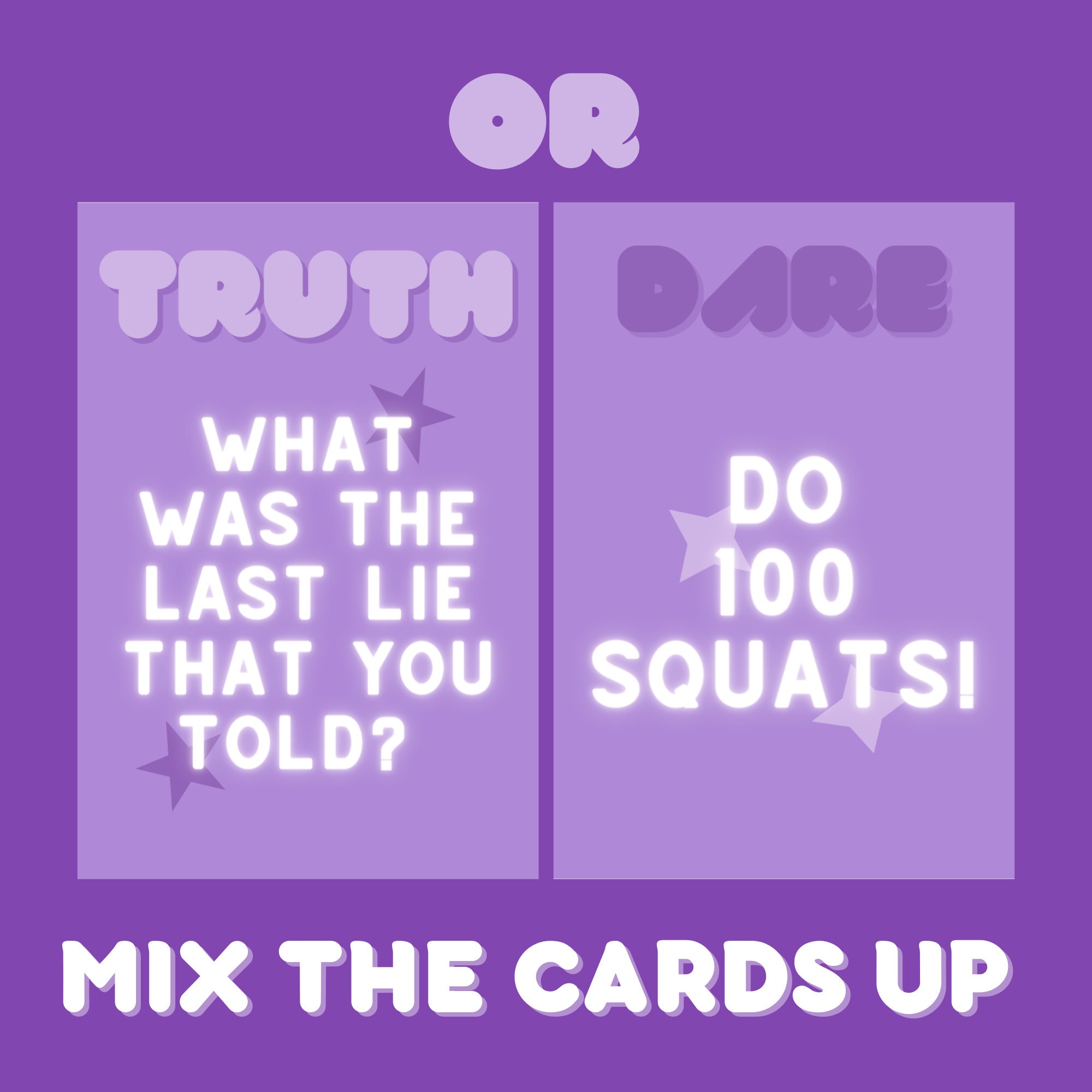 TRUTH OR DARE | Card Game | Digital Download, Printable | 20 Cards! - Etsy