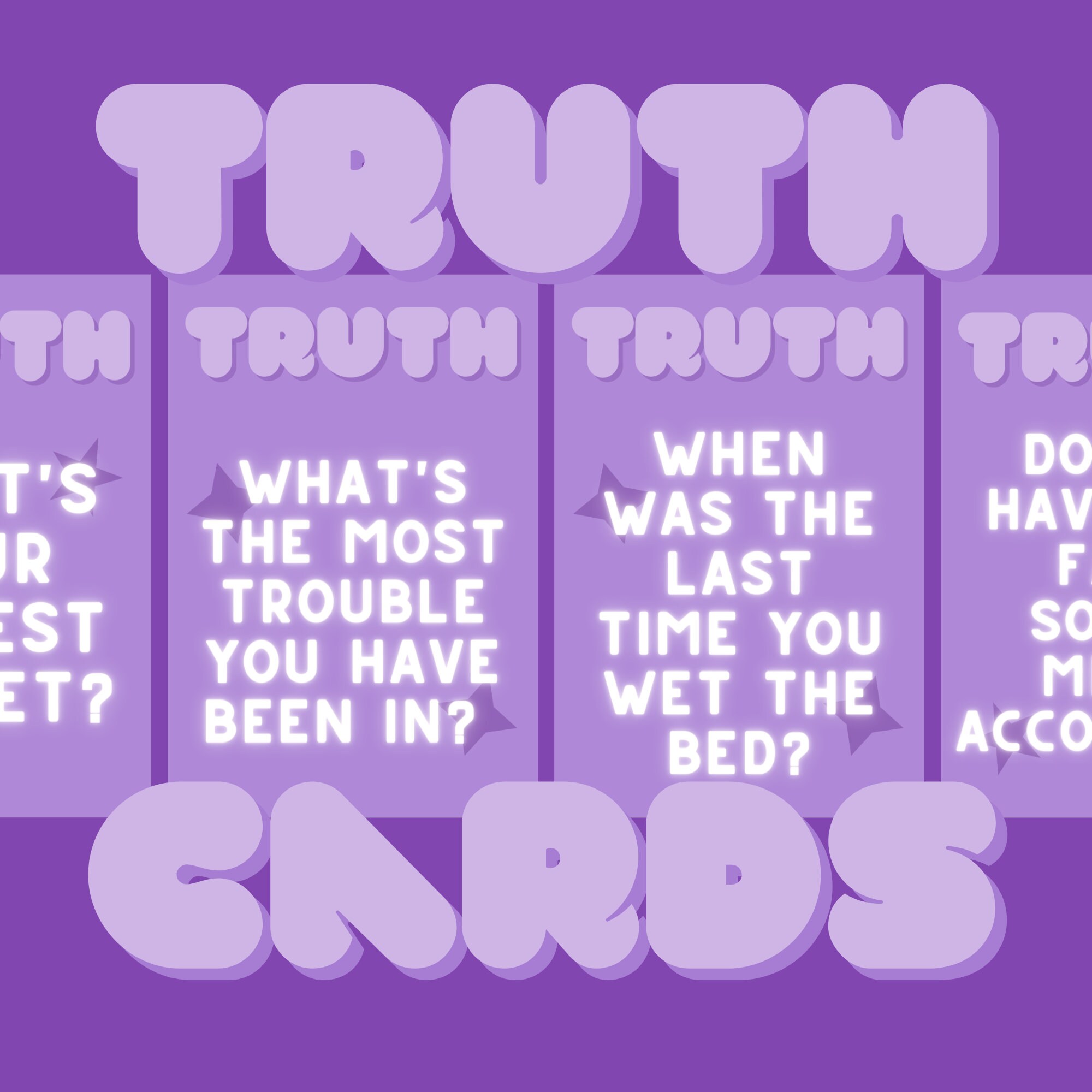 TRUTH OR DARE | Card Game | Digital Download, Printable | 20 Cards! - Etsy
