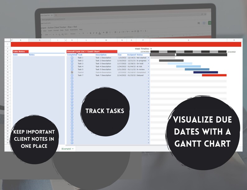 Engagement Client Tracker Template | Centralized Sheet | Gantt Chart ...