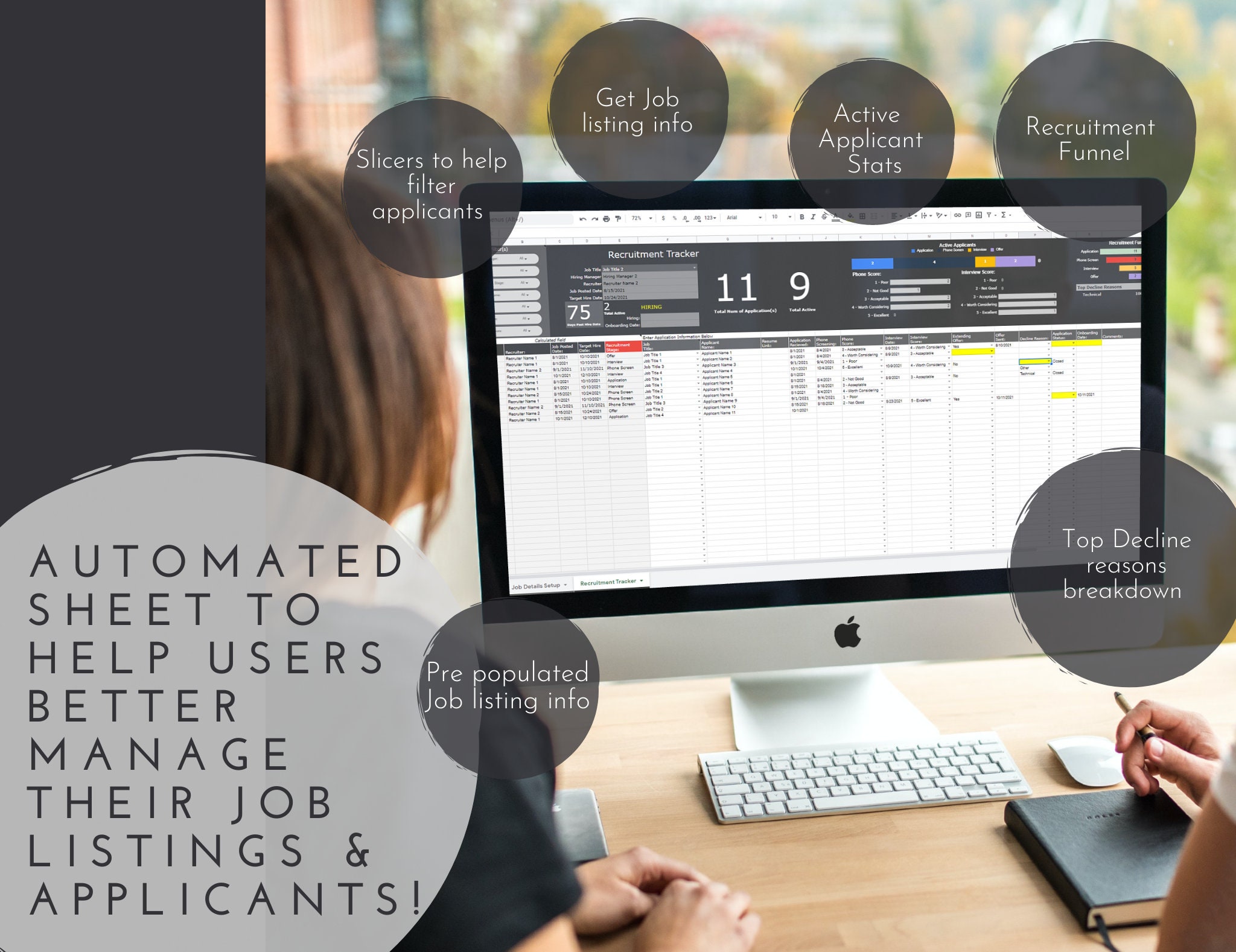 Recruitment Application Tracker Template Job Hiring Planner - Etsy