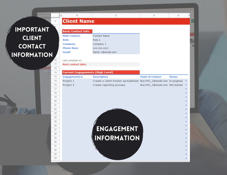 Engagement Client Tracker Template | Centralized Sheet | Gantt Chart ...