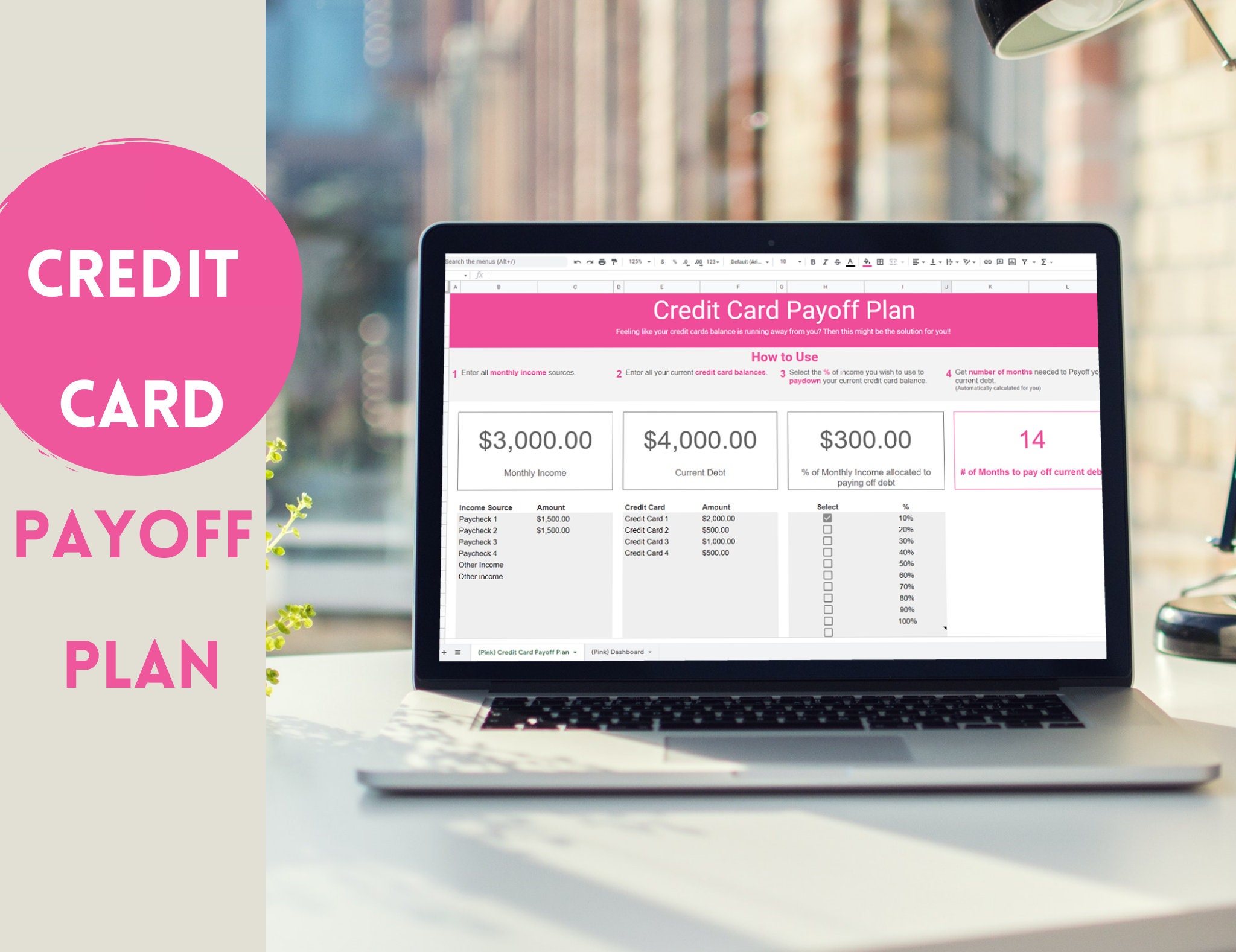 Credit Card Payoff Plan Template | Progress Tracking | Dashboard ...