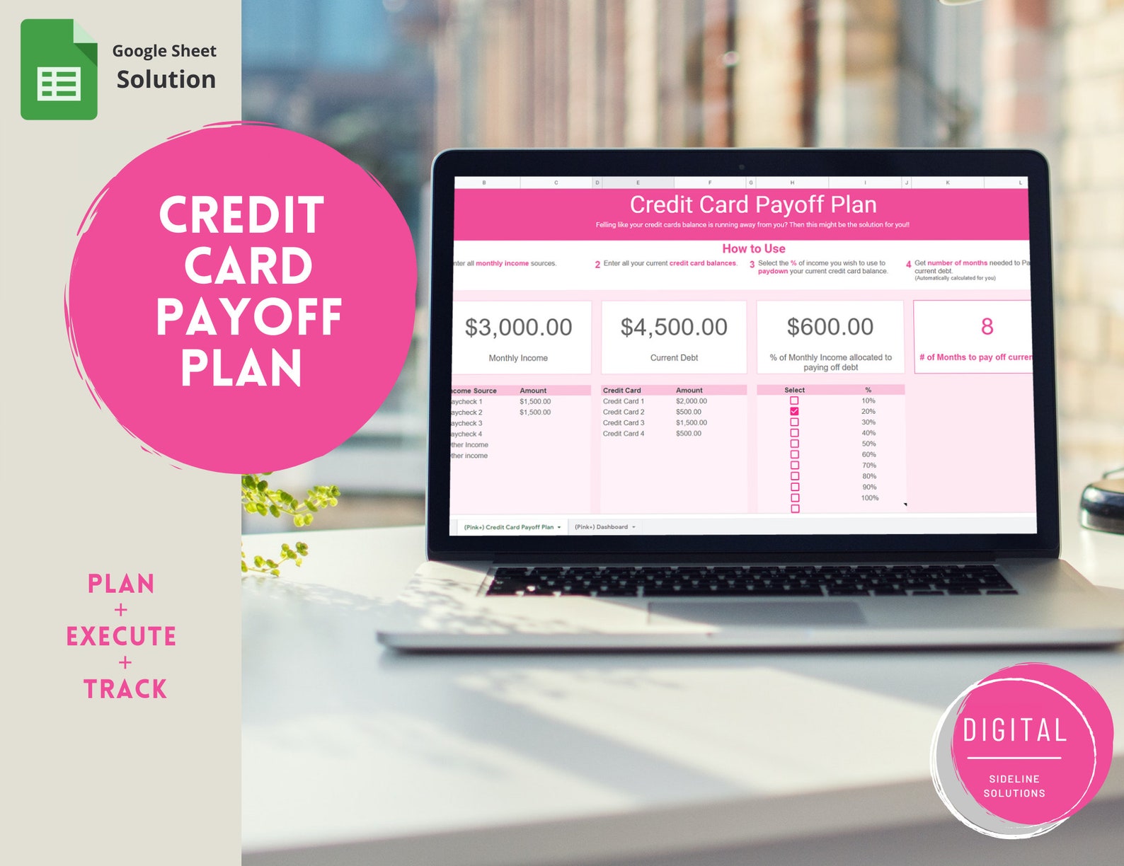 Credit Card Payoff Plan and Execution Template | Progress Tracking ...