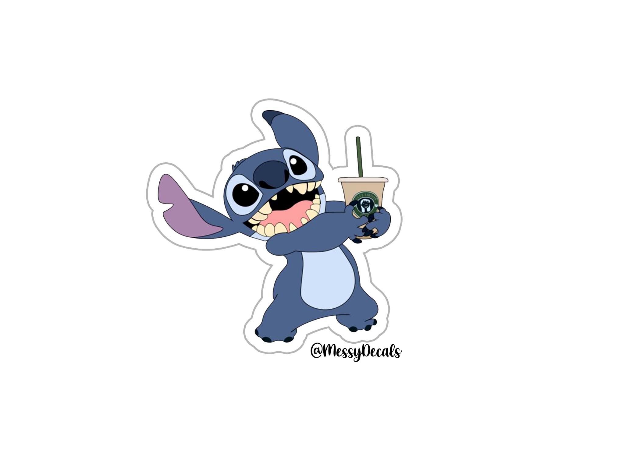 Autocollant de café Stitch | Etsy