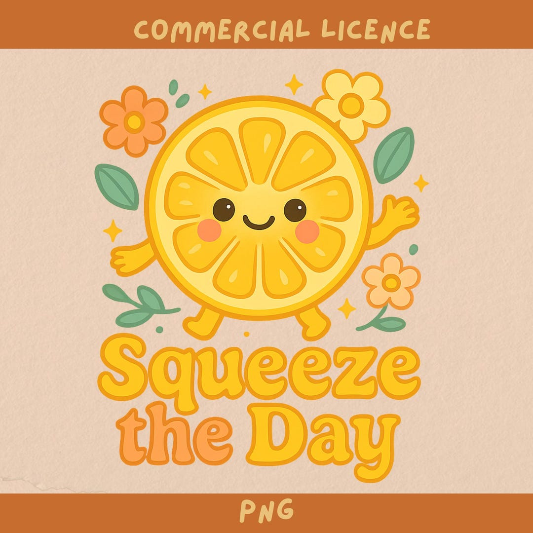 Retro Squeeze the Day Lemon Transparent Design Cozy Mental Health ...
