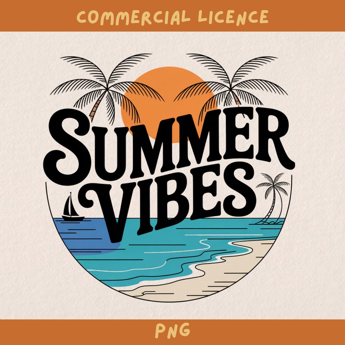 Summer Vibes Beach Themed Graphics, Line Art Transparent Png T Shirt ...