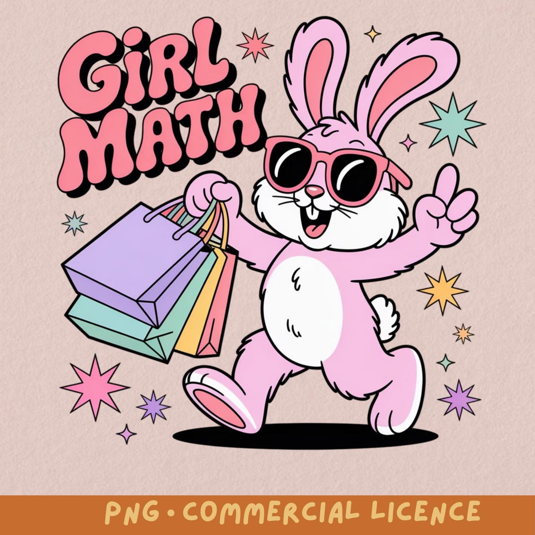 Girl Math Bunny Png Design, Funny Body Positive Transparent ...