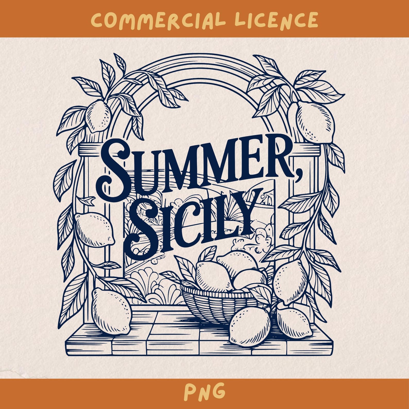 Summer in Sicily Graphics, Line Art Transparent Png Shirt Design ...