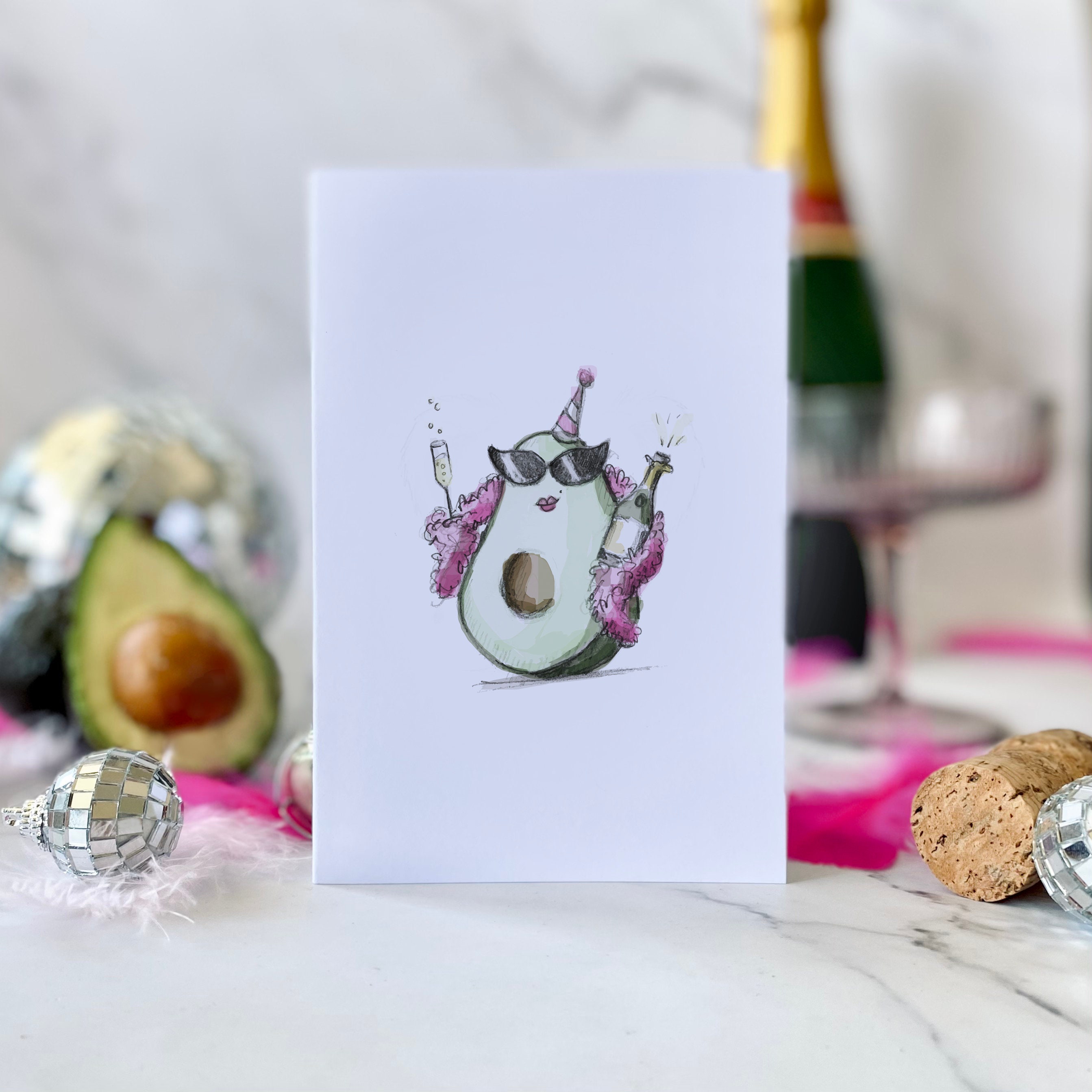 Birthday Avocado Card Avocado Card Fun Birthday Card Hand | Etsy