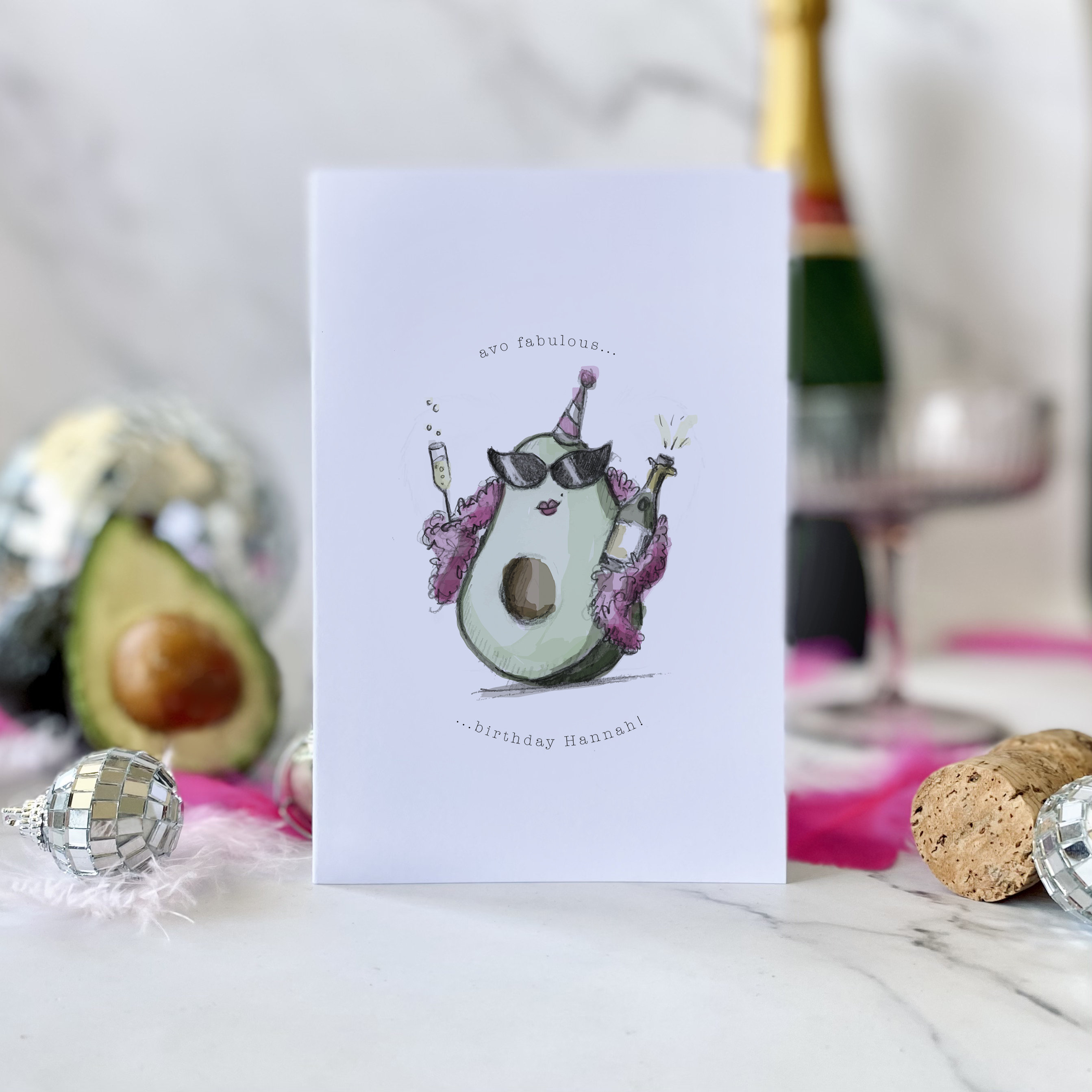 Birthday Avocado Card Avocado Card Fun Birthday Card Hand | Etsy