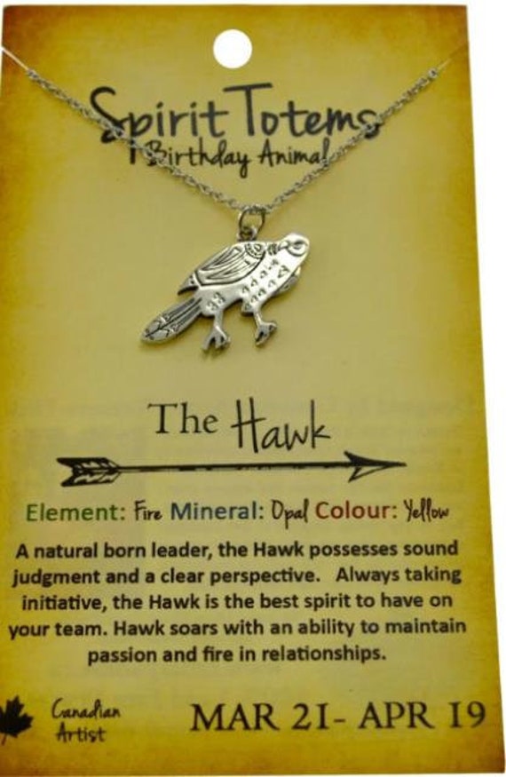 Pendant Necklace Spirit Totem Hawk I Designed These to Go | Etsy