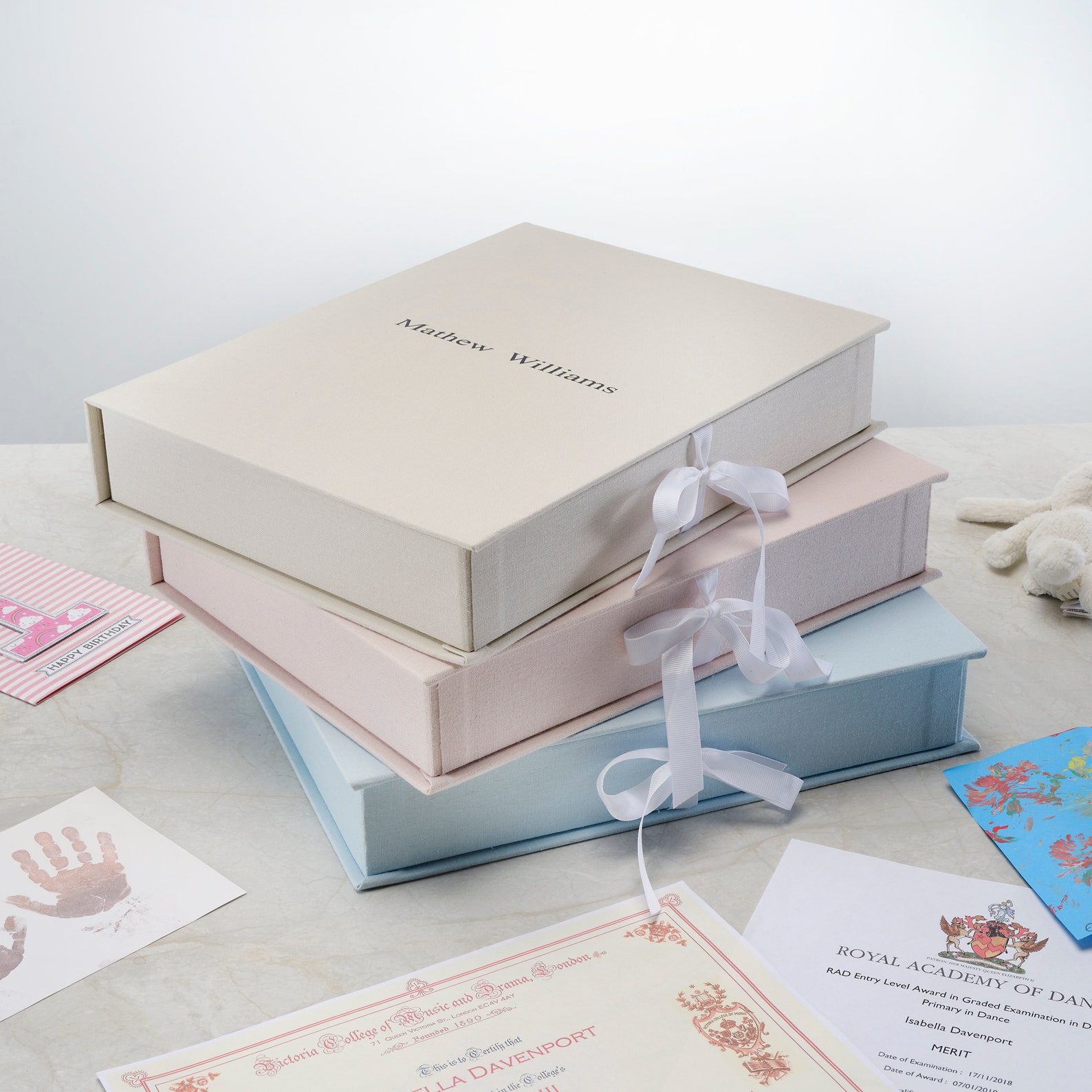 Keepsake Personalised Slip-in Display Folder and Matching Box Set for ...