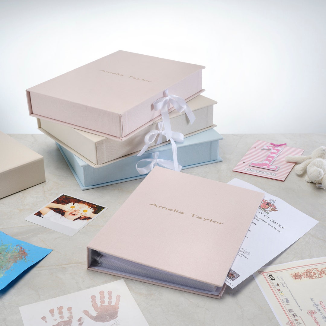 Keepsake Personalised Slip-in Display Folder and Matching Box Set for ...