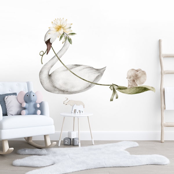 Swan Wall Sticker - Etsy