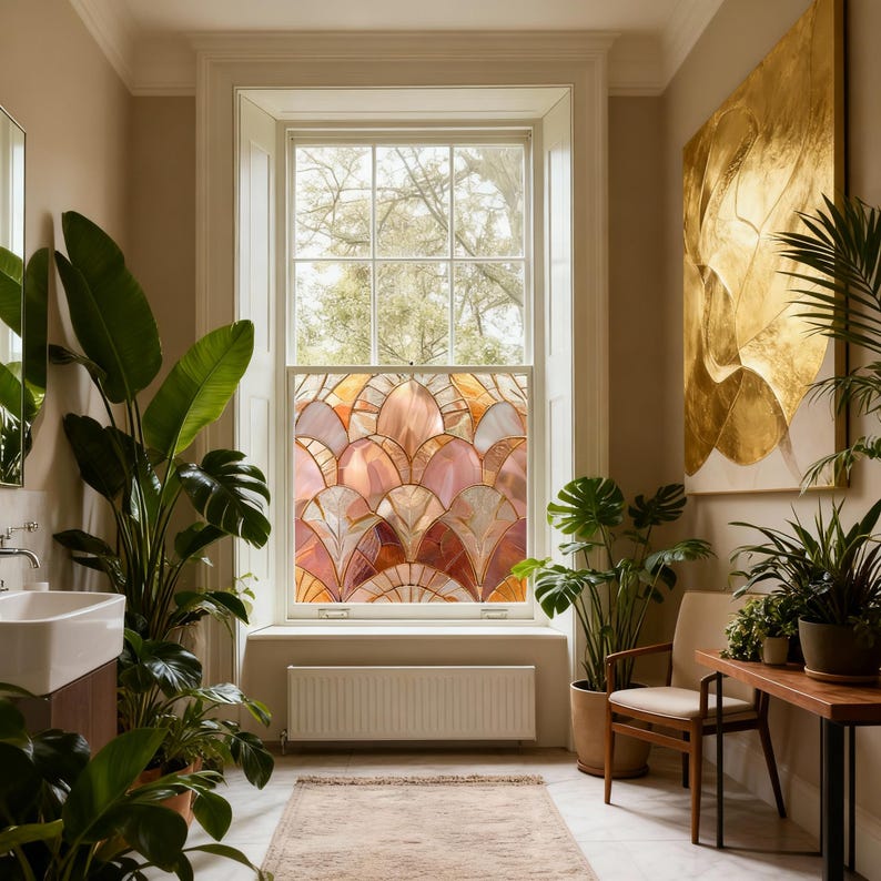 Art Deco Window Film, Privacy Glass Film, Custom Size - Etsy