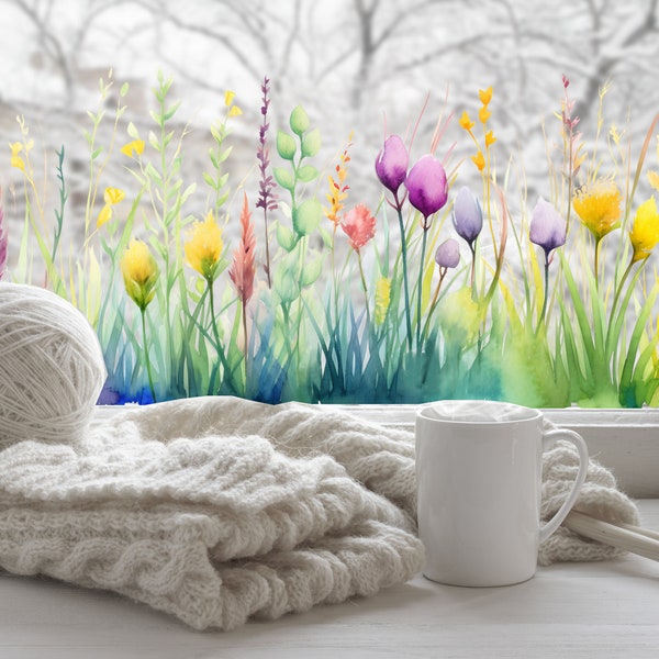 Floral Window Sticker - Etsy