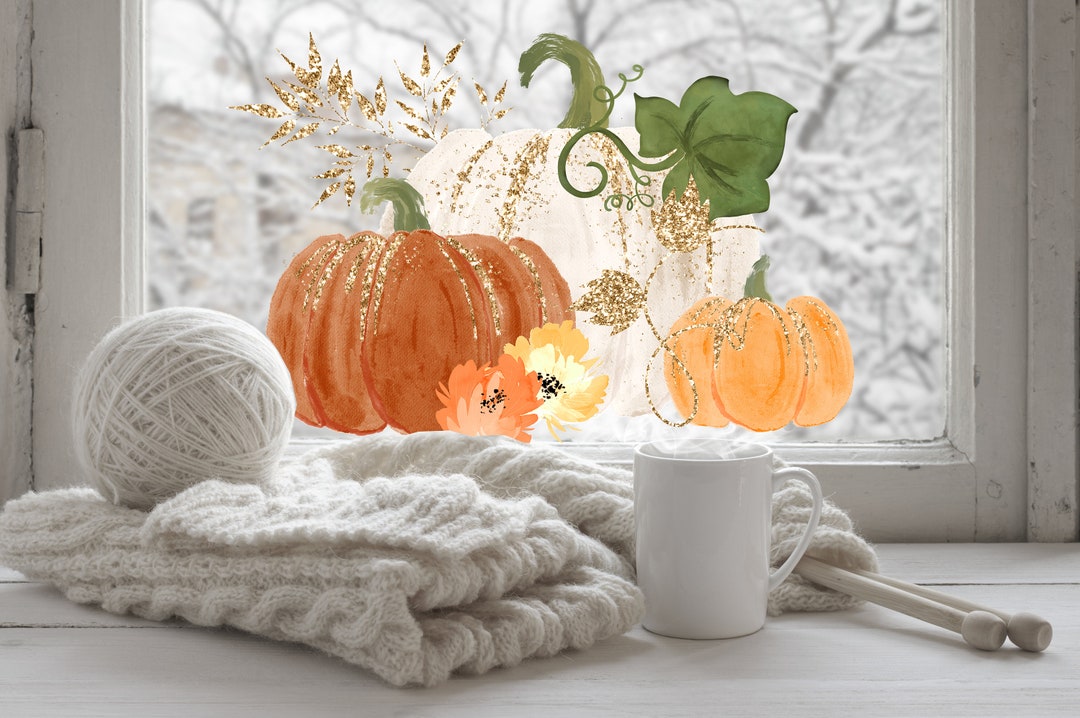 Pumpkin Window Decals, Autumn Window Stickers, Halloween Window ...