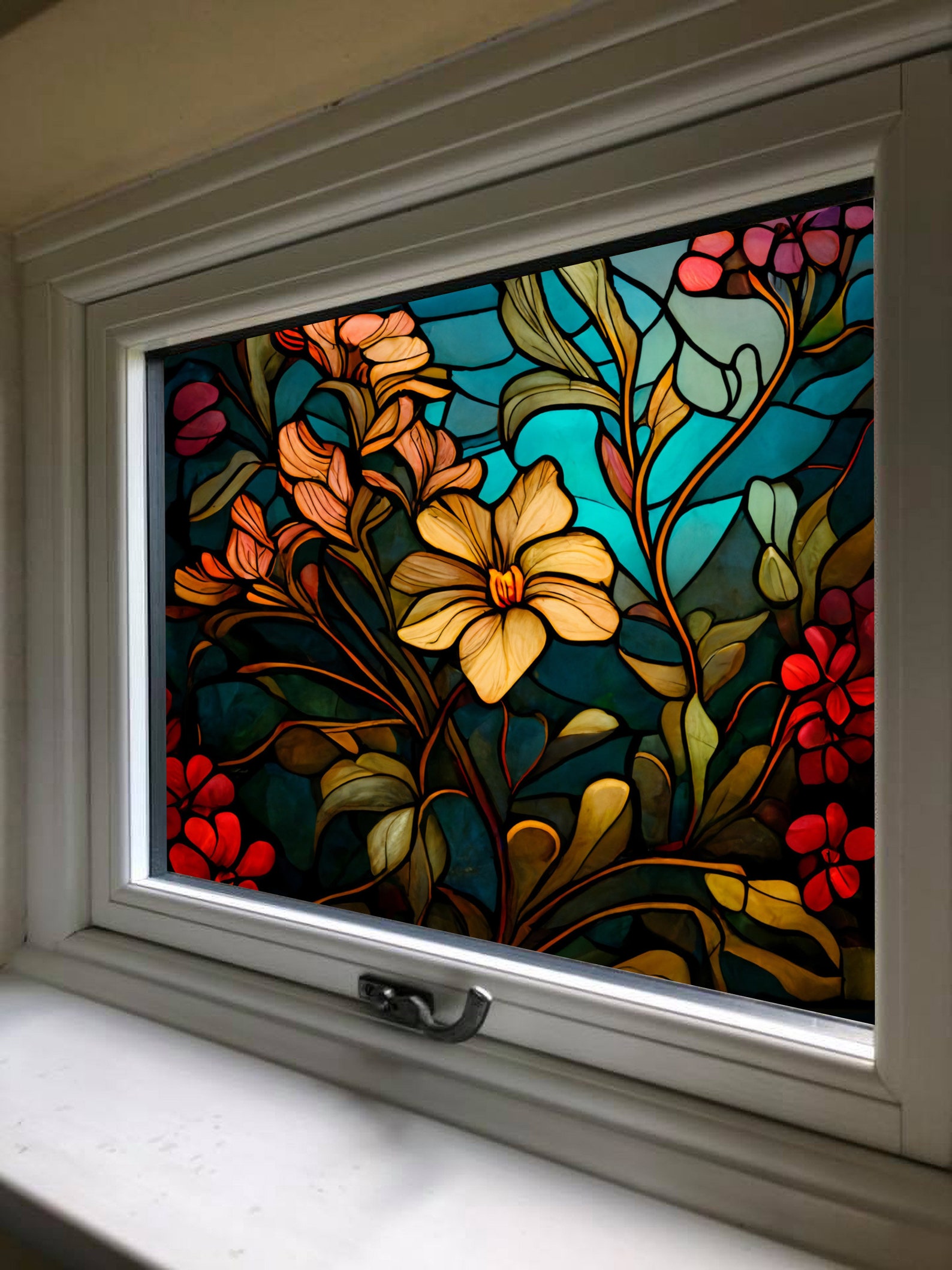 Stained Glass Privacy Window Film, Static Cling Privacy Window Film ...